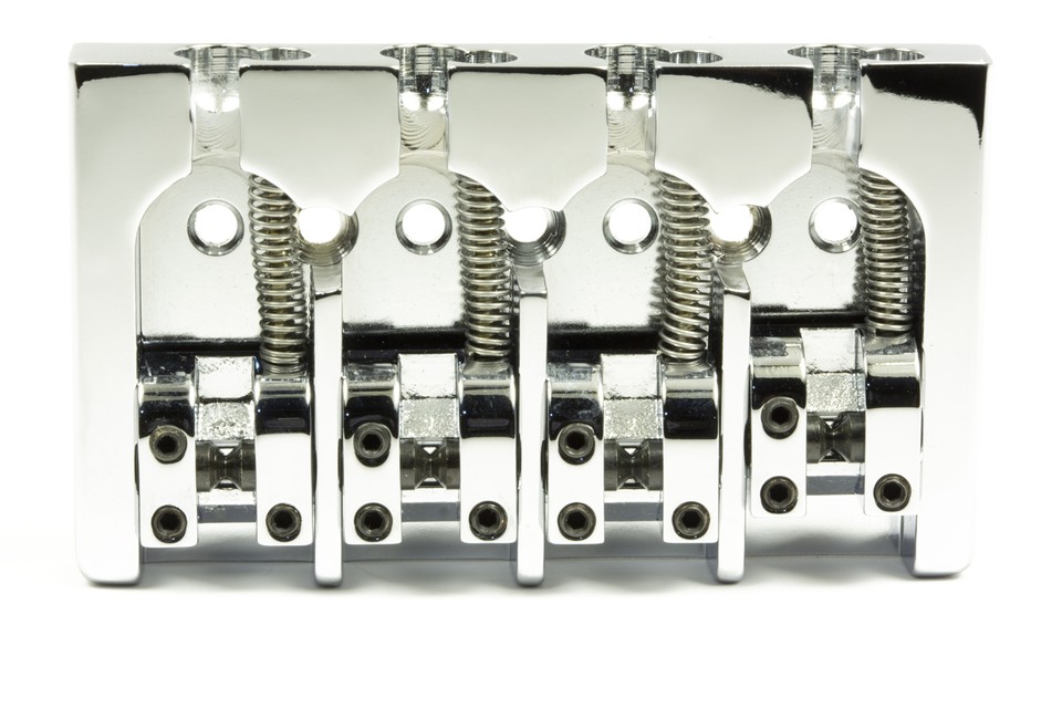 Hipshot A Style 4 Str Bass Bridge Aluminum Chrome, 5 Hole Fender String ...