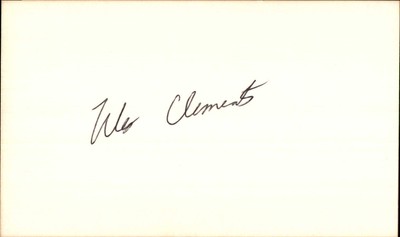 Wes Clements Signed 3x5 Index Card Cut 1980-87 Glens Falls Tigers Tulsa ...