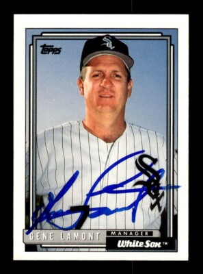 GENE LAMONT SIGNED 1992 TOPPS TRADED #62T CHICAGO WHITE SOX MANAGER ON ...