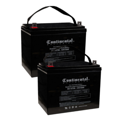 Continental CB12750NB SLA AGM Replacement Battery Set of 2 for Quickie ...
