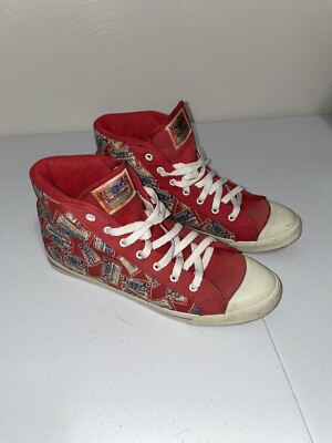 Vintage 1980s Bud Budweiser Converse Style High Top Sneaker Shoes Size ...