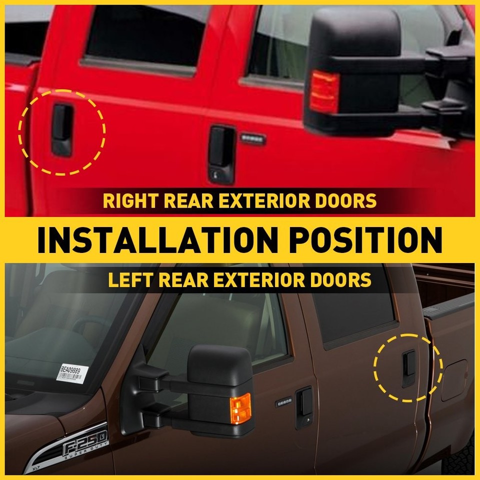 Black outside Handles Door Pair LH For RH 99-16 Ford F150 F250 F350 ...