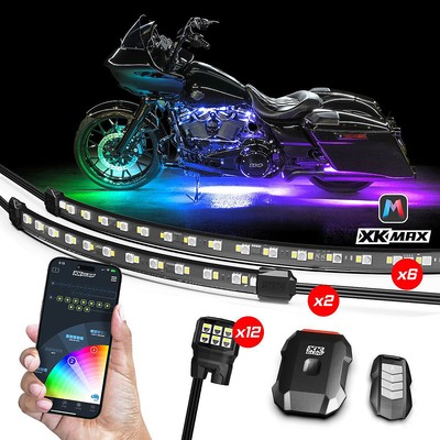 XK GLOW MX-MOTO-PRO Motorcycle LED Underglow Kit with RGBW Chasing ...