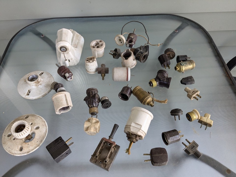 Large lot Antique Bakelite Switches Plugs Sockets Outlets Lighting ...