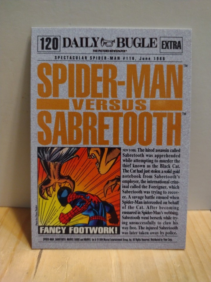 1994 Marvel SPIDER-MAN: GREATEST BATTLES #120 SPIDER-MAN VS SABERTOOTH ...