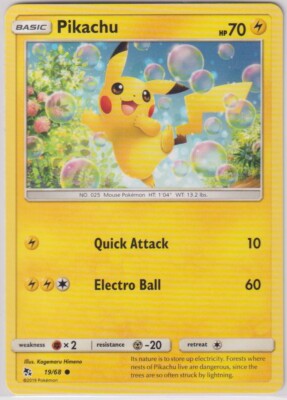 Pikachu #30 19/68 Hidden Fates Pikachu Pokemon TCG Card NM + Cardsaver ...
