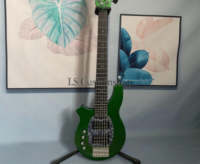 Bongo 6 String Left Handed Electric Bass Guitar Metallic Green Active ...