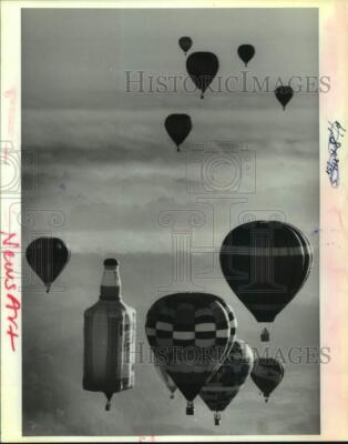 1990 Press Photo Mass Ascension at U.S. National Hot Air Balloon ...