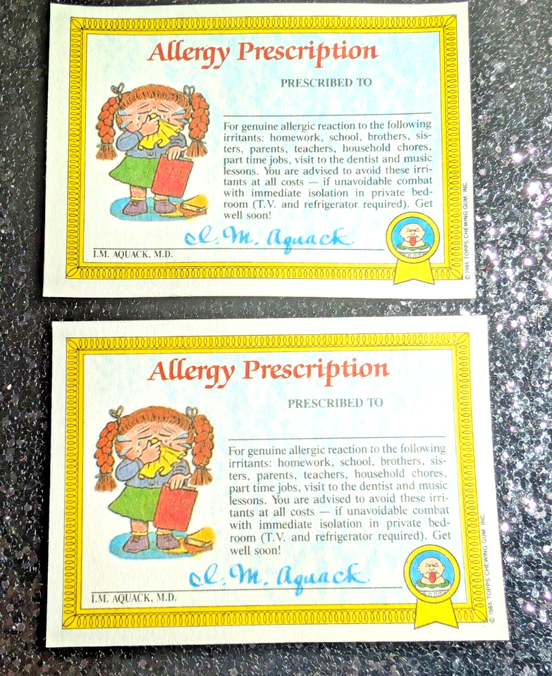 1985 Garbage Pail Kids #3a and 3b Up CHUCK and Heavin' STEVEN set UK ...