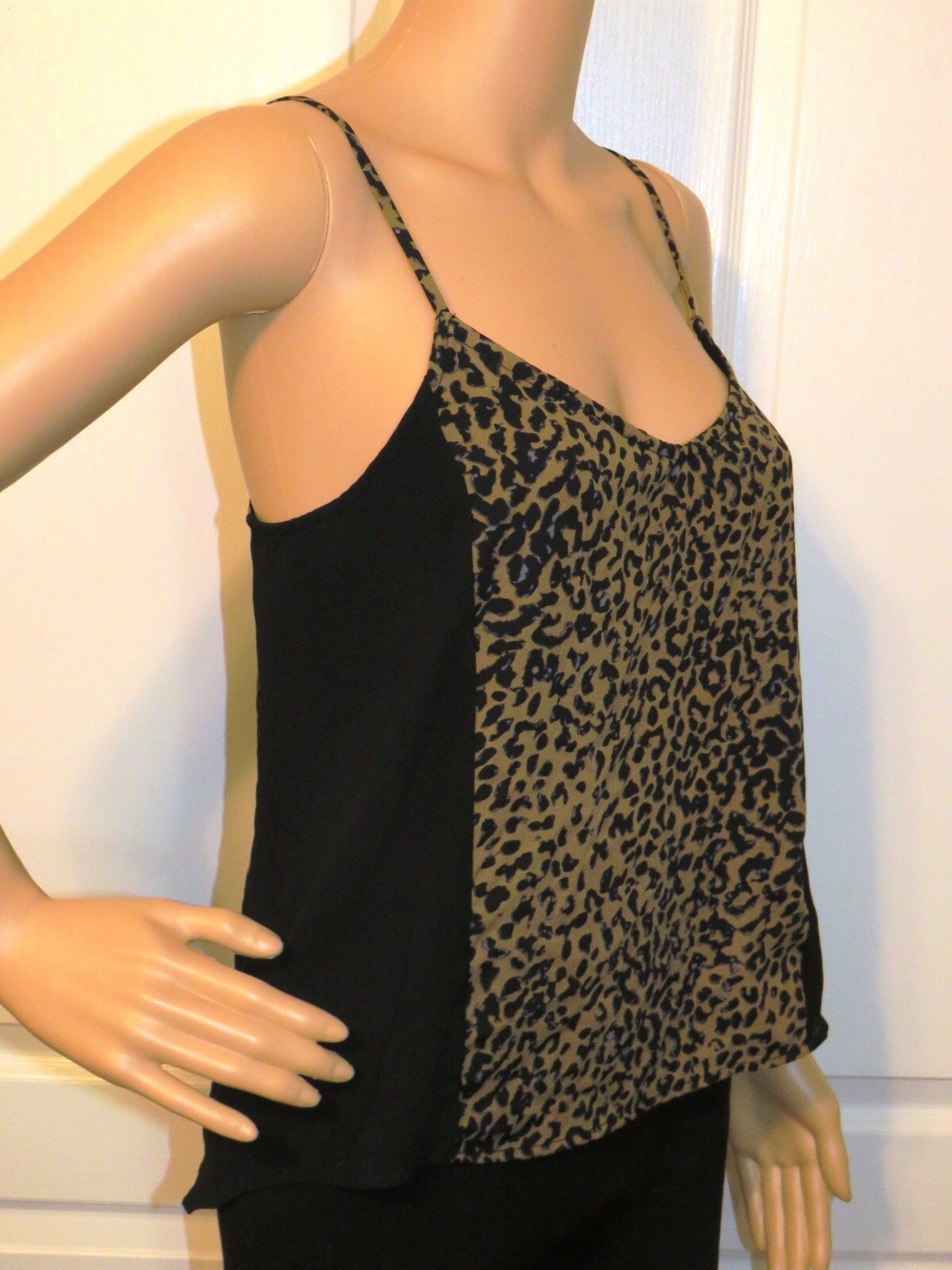 Women's Small Naked Zebra Black & Leopard Print Camisole Top Adjustable ...