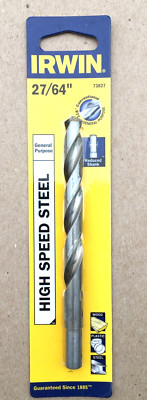 IRWIN 27/64" HIGH SPEED STEEL DRILL BIT | eBay