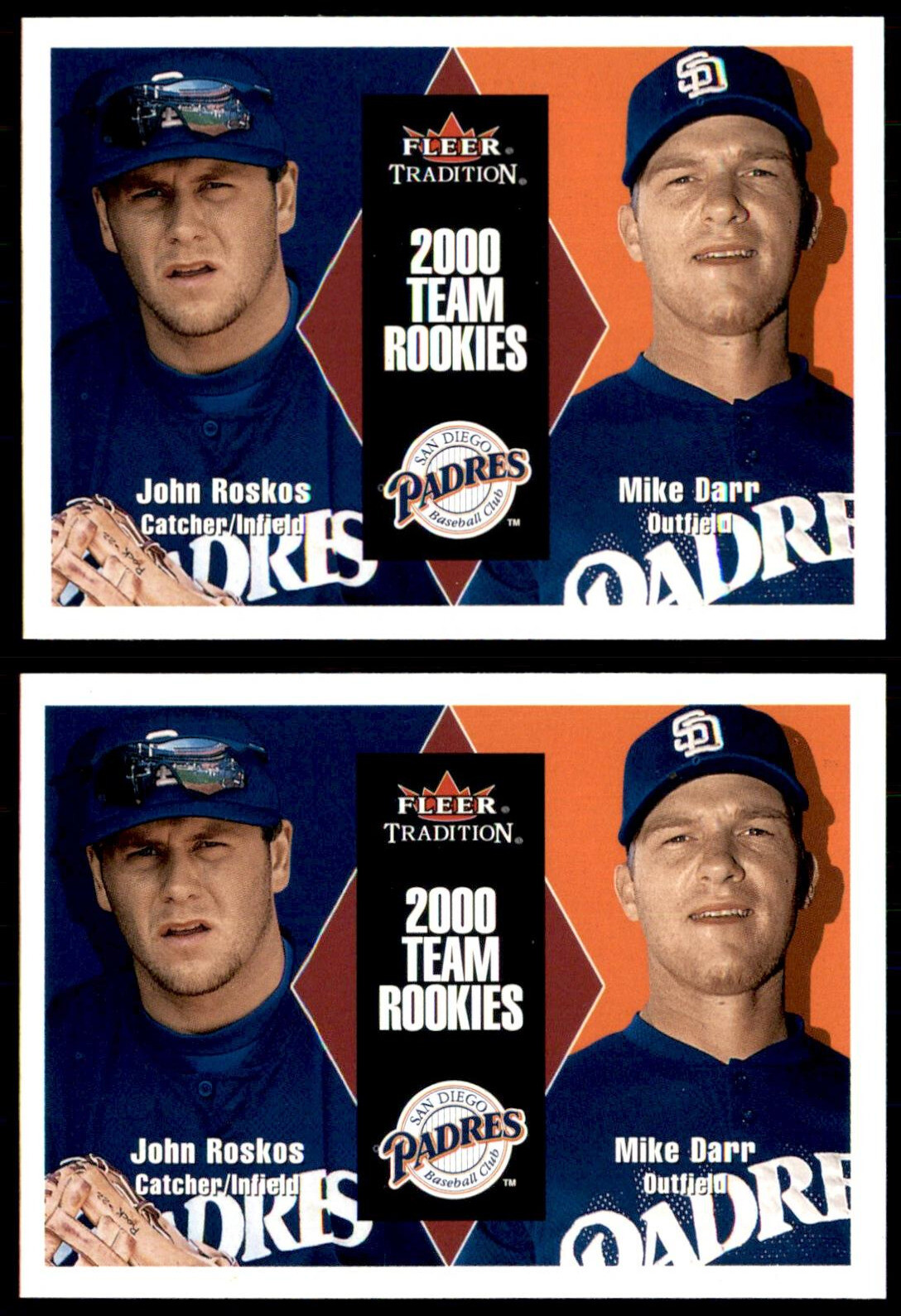 Lot of 2 John Roskos/Mike Darr 2000 Fleer Tradition Update Card #U76 ...