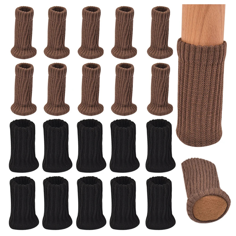 24pcs Table Legs Socks Knitted Felt Stool Chair Leg Cover Floor ...