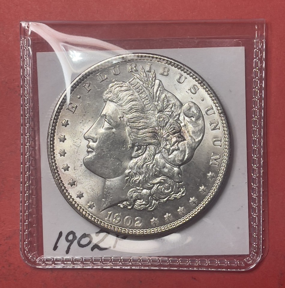 1902 P Morgan Silver Dollar, Choice Uncirculated. Better Date, Mint ...