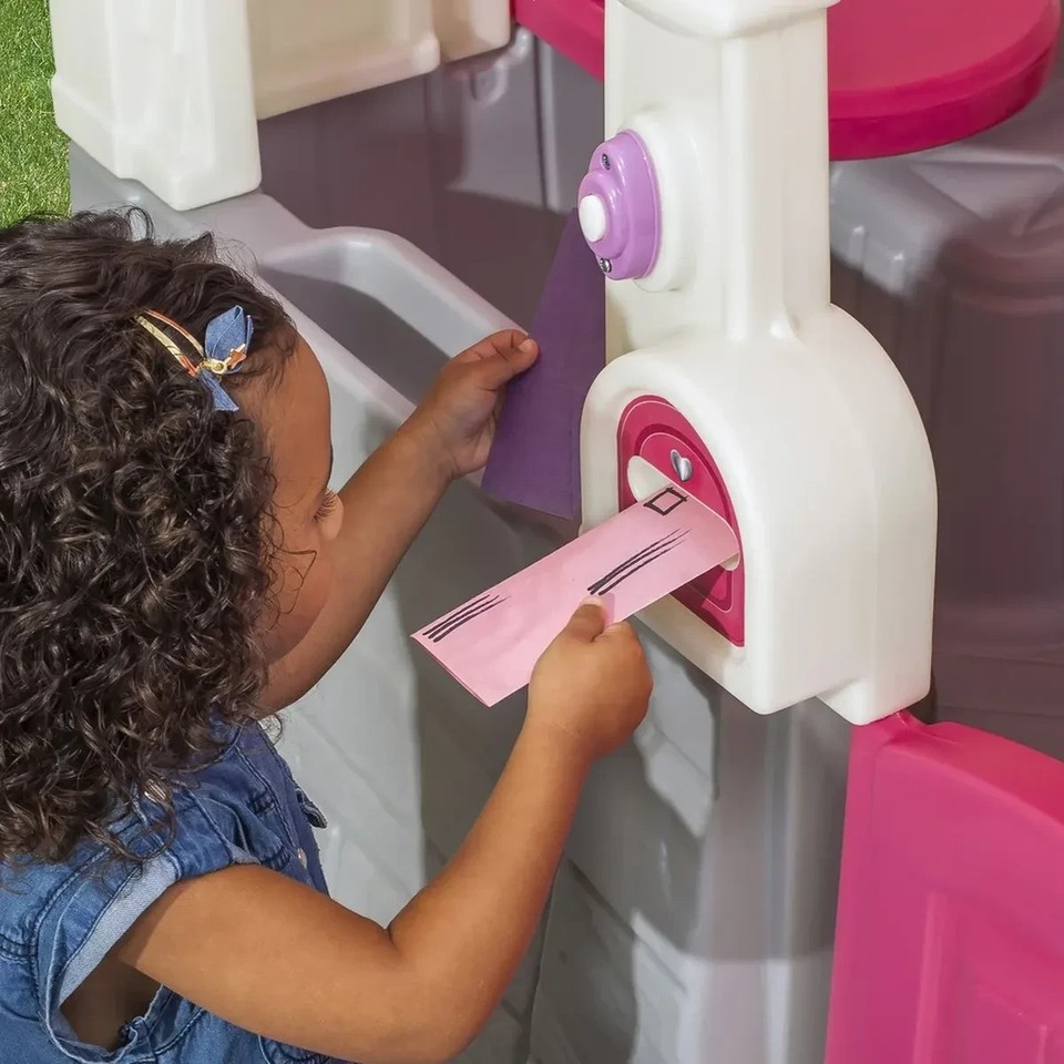 Step2 Neat & Tidy Cottage Toddler Pink Outdoor Playhouse for Kids Ages ...