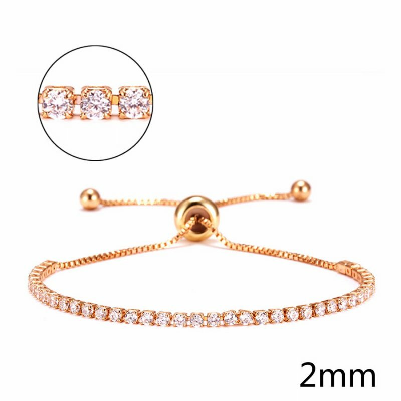 Fashion Cubic Zirconia 925 Silver Plated Bracelets Crystal Chain Women ...