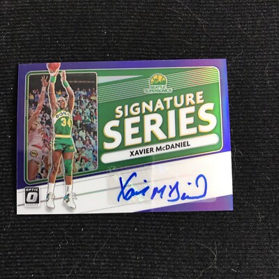 2020-21 Donruss Optic Xavier McDaniel Signature Series Purple Prizm ...