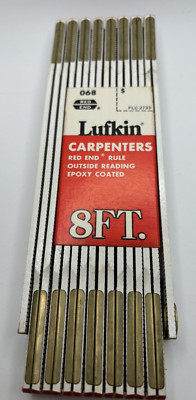NEW Vintage Lufkin Foldable 96"/8' Foldable Ruler #068 Red End Lock ...