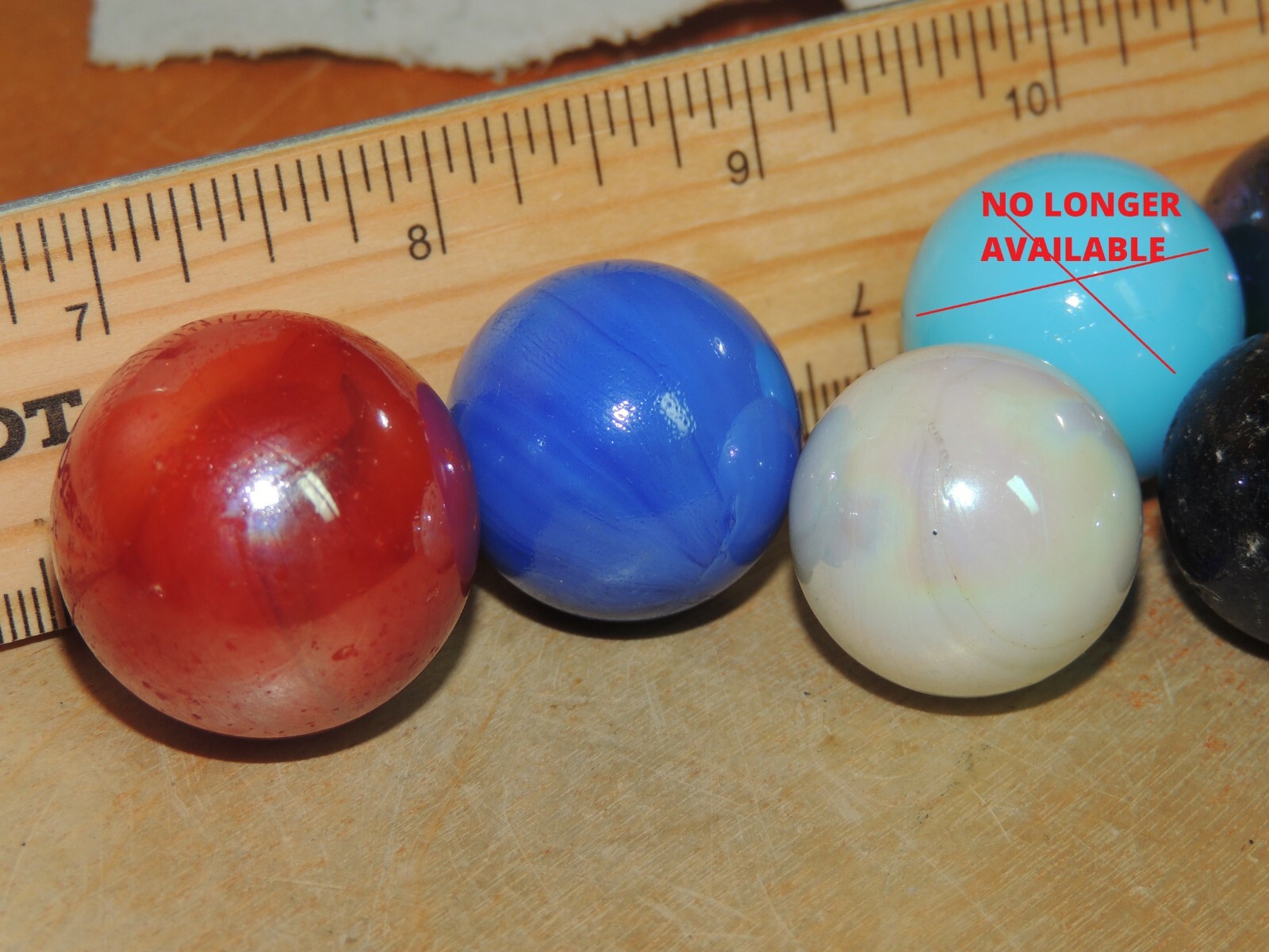CHOICE Glass Marbles .75-1+ inch pontil red blue white green opaque ...