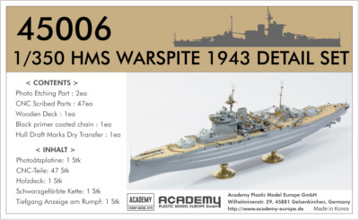 45006 ACADEMY 1/350 Detail Set WARSPITE (für Academy) | eBay
