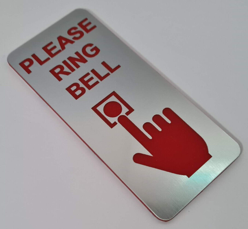 Please Ring Bell Sign Plaque Door Doorbell Buzzer Push Button Intercom ...