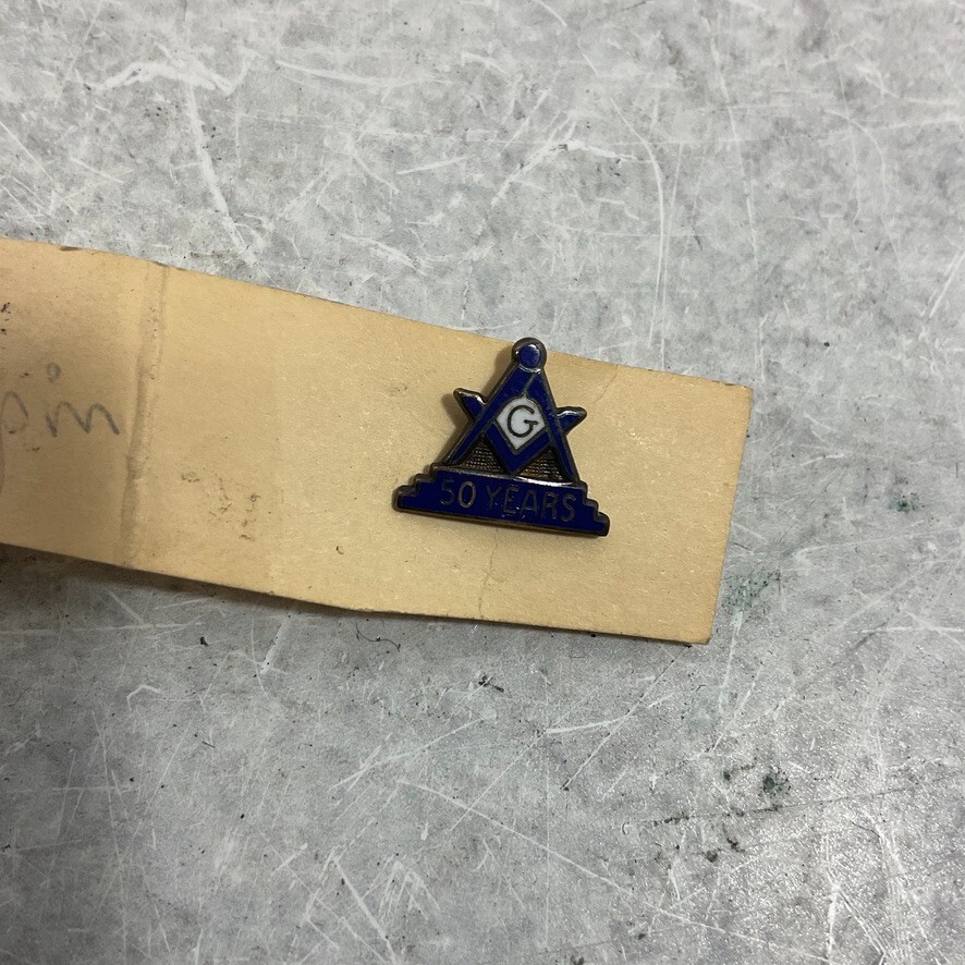 Vintage Masonic 50 Years Enamel Pin Freemason Blue Lapel | eBay