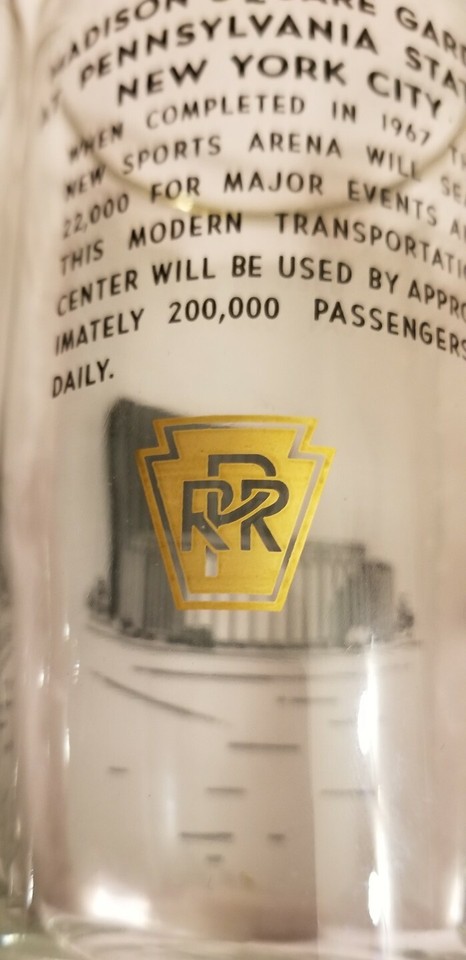 Set of 5 Vintage PRR Pennsylvania Rail Glasses 2 John Bull,2 Mad Sq ...