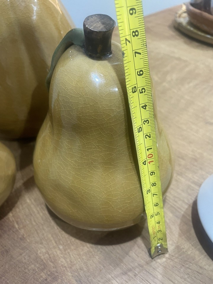 Set of 3 Ceramic PEARS Large, Medium, Small/Fruit Decorations Farm ...