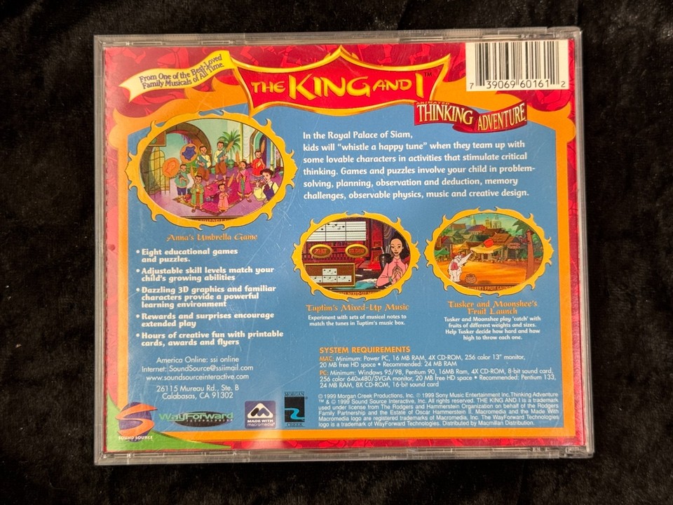 The King And I Animated Thinking Adventure CD-ROM PC, 1999 Windows 95/ ...