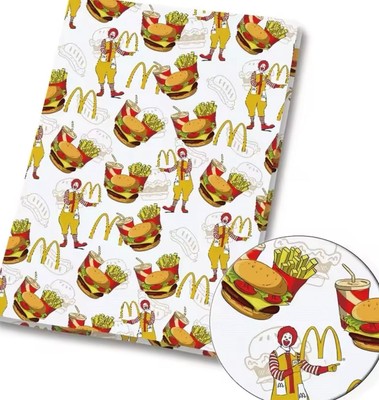 McDonalds fast food hamburger fries polyCotton Fabric Half Yard (18” x ...
