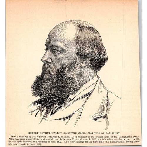 Robert Arthur Talbot Gascoyne Cecil Marquis Of Salisbury 1897 Clipping ...