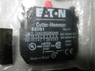 CUTLER-HAMMER E22B1 CONTACT BLOCK BOX OF 3 SER A1 SEE PICS FOR SPECS ...
