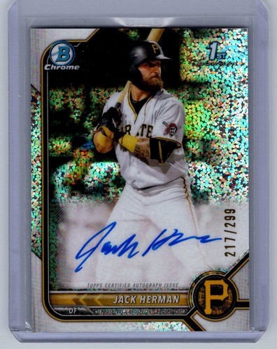 2022 Bowman Chrome Jack Herman Prospect Autographs Speckle Refractor # ...