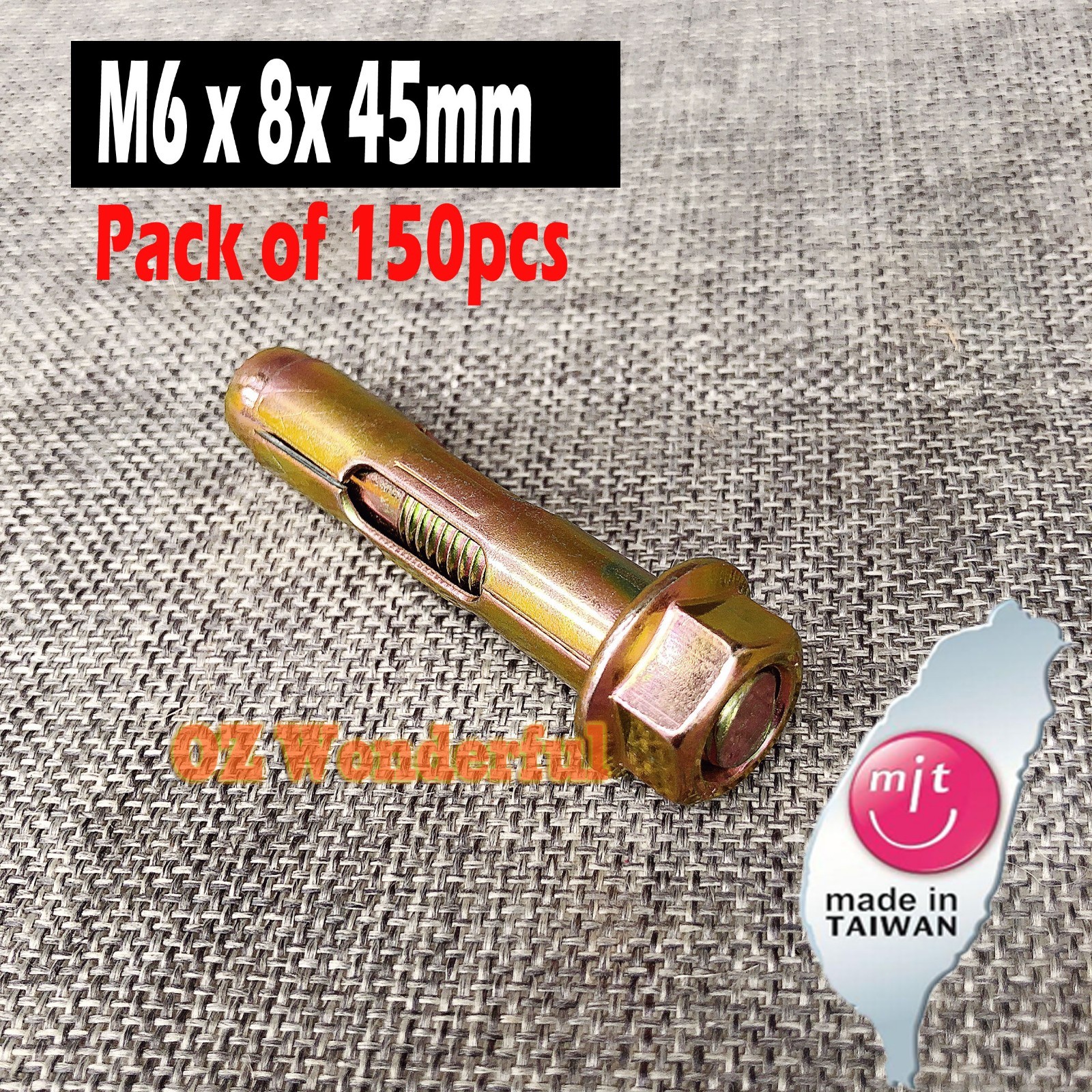 150PCS M6x8x45mm Dynabolt Dyna bolts concrete anchor sleeve bolt 6609 ...