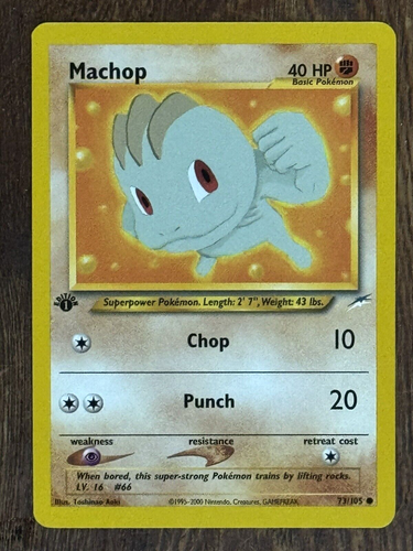 Machop 73/105 - 1st EDITION - Neo Destiny - Common - Pokemon card 2002 ...