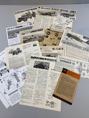 Lot of Tamiya/Fujimi/Monogram Model Plane Tanks Instruction Sheets | eBay