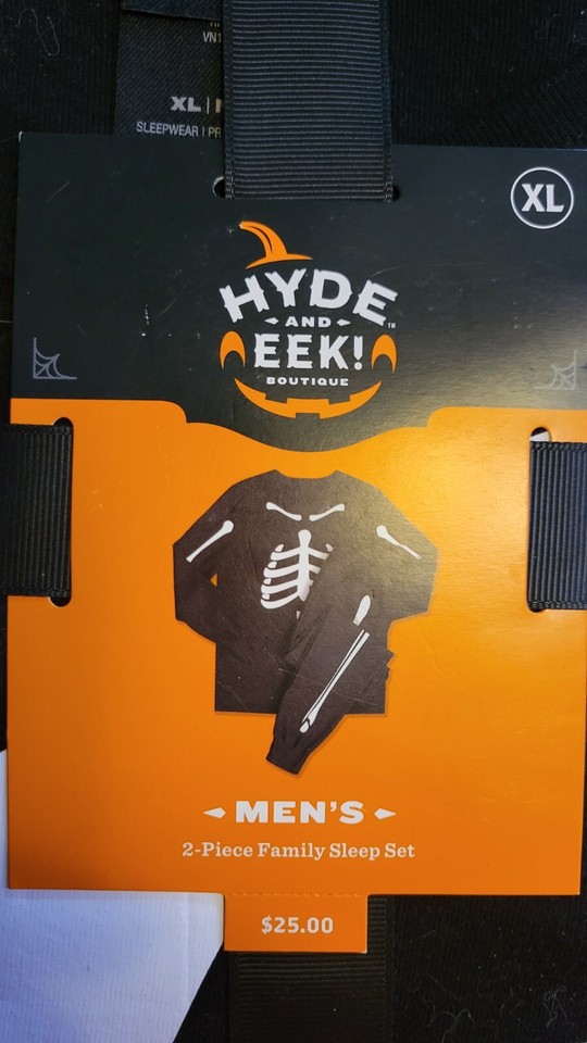 Hyde and EEk ~NEW♈Men's 2 pc Halloween Sleep set size XL~Black/white ...