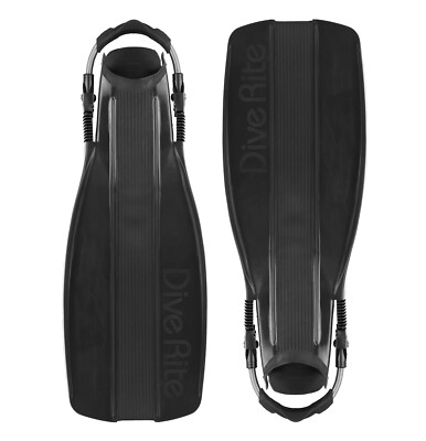 Dive Rite XT Fins w/ Stainless Steel Spring Straps Size Large Black ...