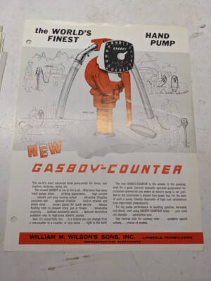 GASBOY COUNTER HAND PUMP DEALER SALES BROCHURE ADVERTISMENT 1200 C 1250 ...