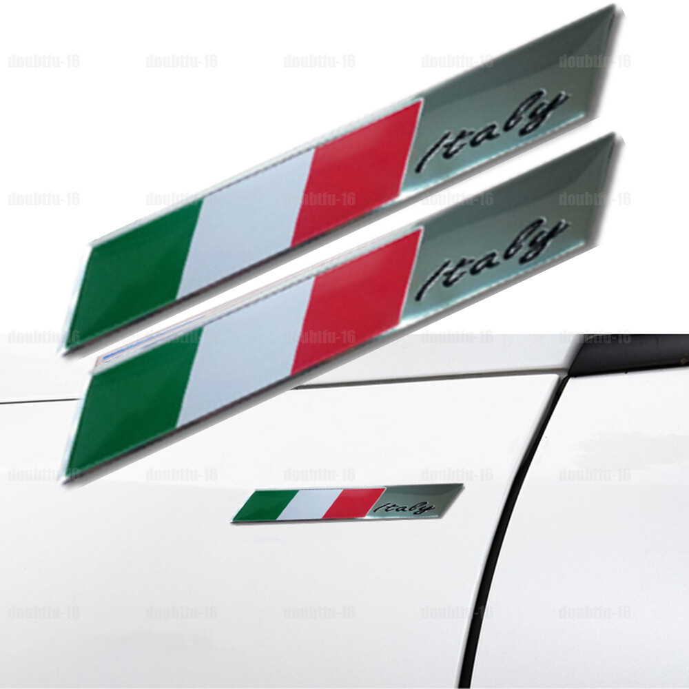 2x Italy Italian Flag Logo Car Stickers Metal Emblem Badge Decal Car ...