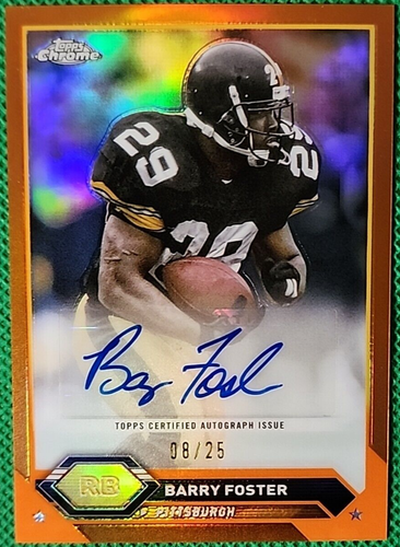 Barry Foster /25 2023 Topps Composite Orange Refractor Auto Pittsburgh ...