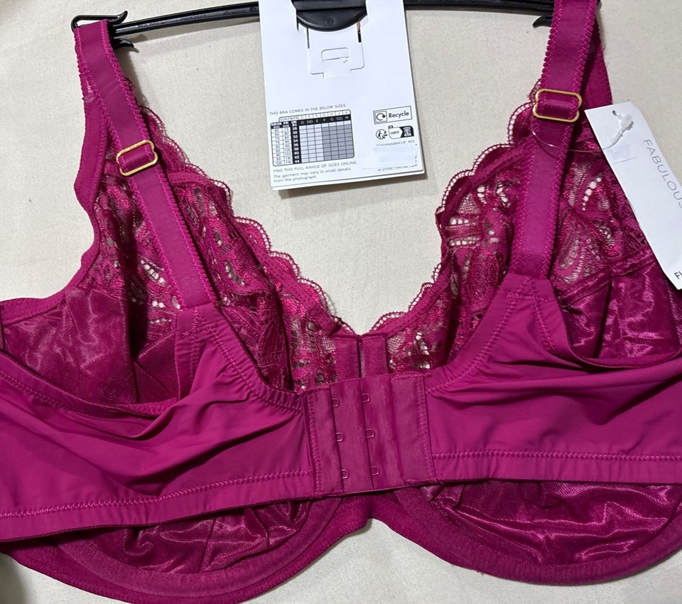 M&S FABULOUS AMELIA LACE COLLECTION UNDERWIRED FULL CUP BRA IN DK RASP ...