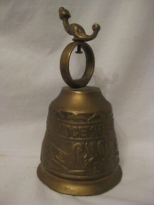 large vintage heavy metal bell loud clapper VOCEM TANGIT animal dragon ...