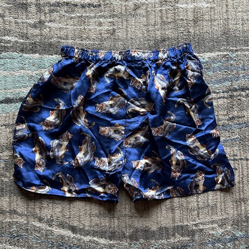 NWOT Vintage 90's Pico Fish Bass Fishing Blue Silk Boxers Underwear Sz ...