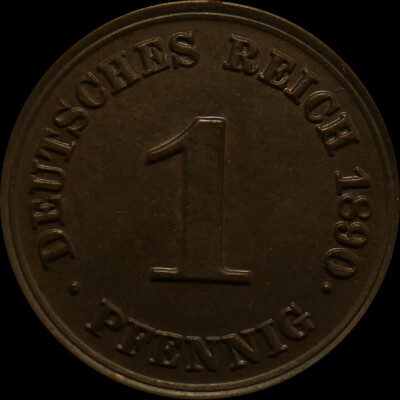 1890 E GERMAN EMPIRE PFENNIG unc Early Date Coin RARE Deutches Reich | eBay
