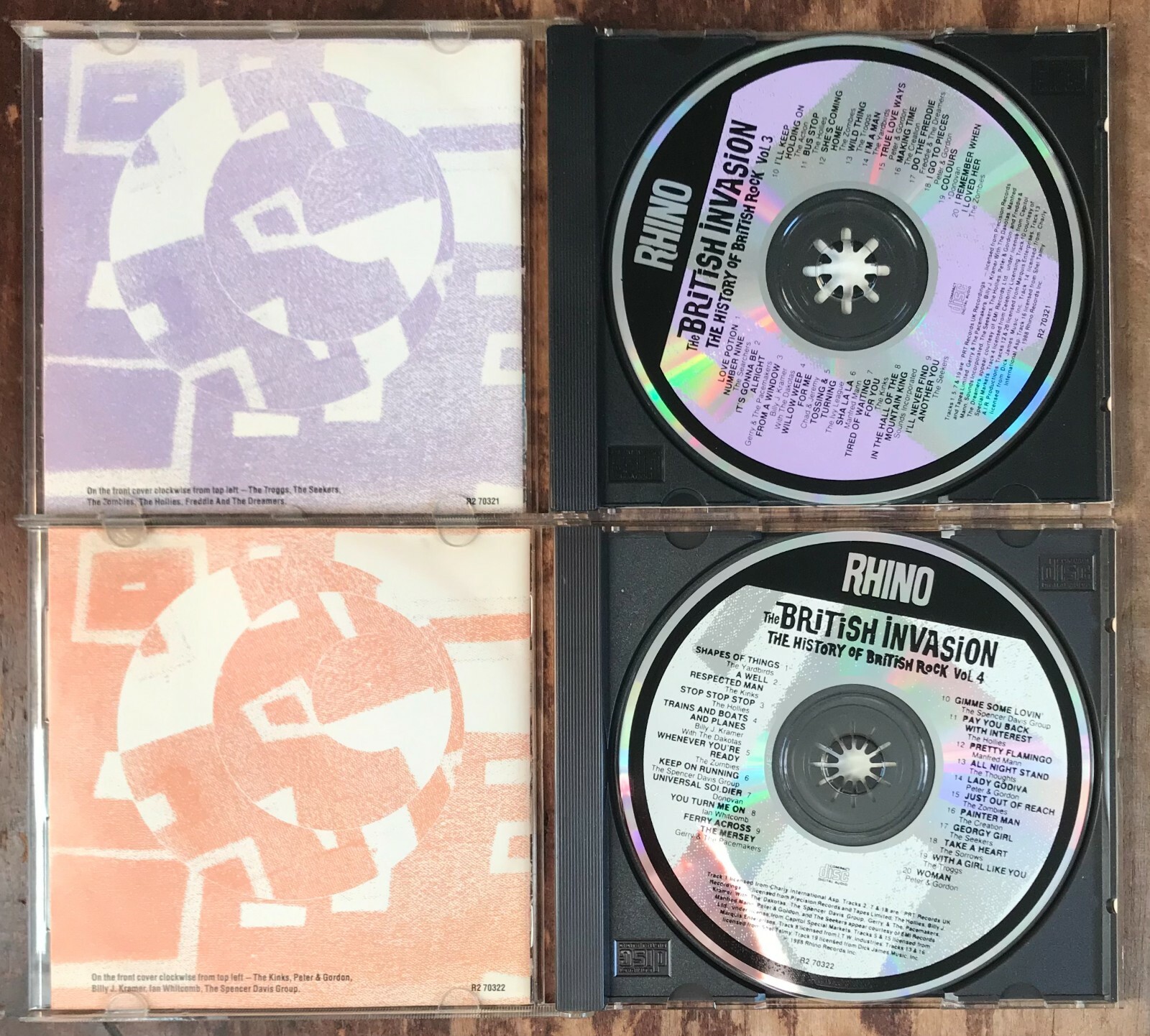 The British Invasion Volume 1-4 Four VG+ CDs The Zombies Yardbirds ...