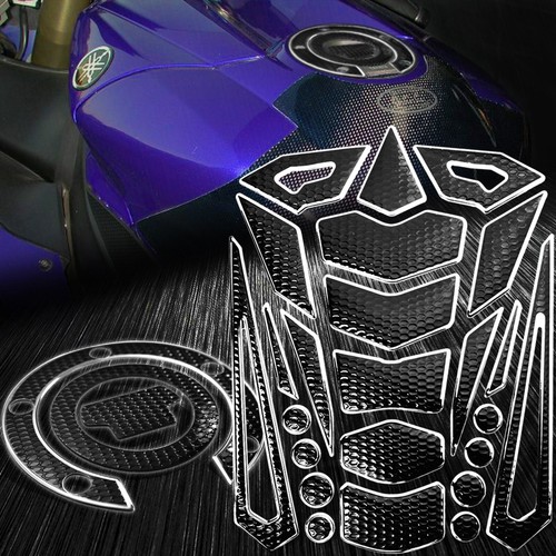 24PCs Perforated Black Tank Pad+Fuel Cap Cover for R1/R6 YZF/FZ/FJ ...