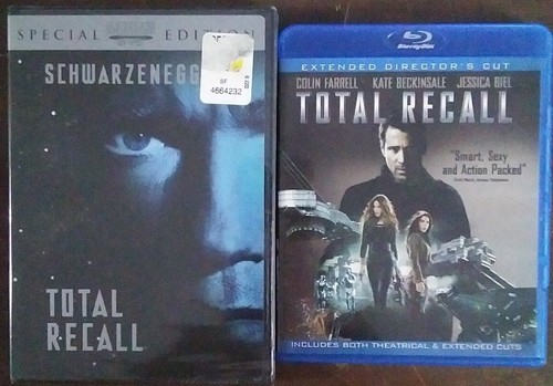 TOTAL RECALL 1990 DVD & 2012 Total Recall EXTENDED CUT Blu-Ray LIKE NEW ...