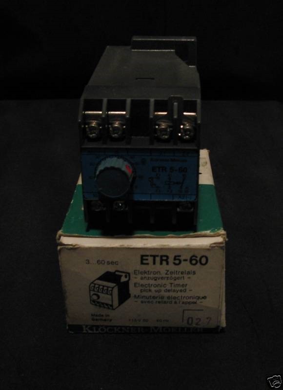 Klockner Moeller Etr5-60 Delay Timer Relay 3 to 60 for sale online | eBay