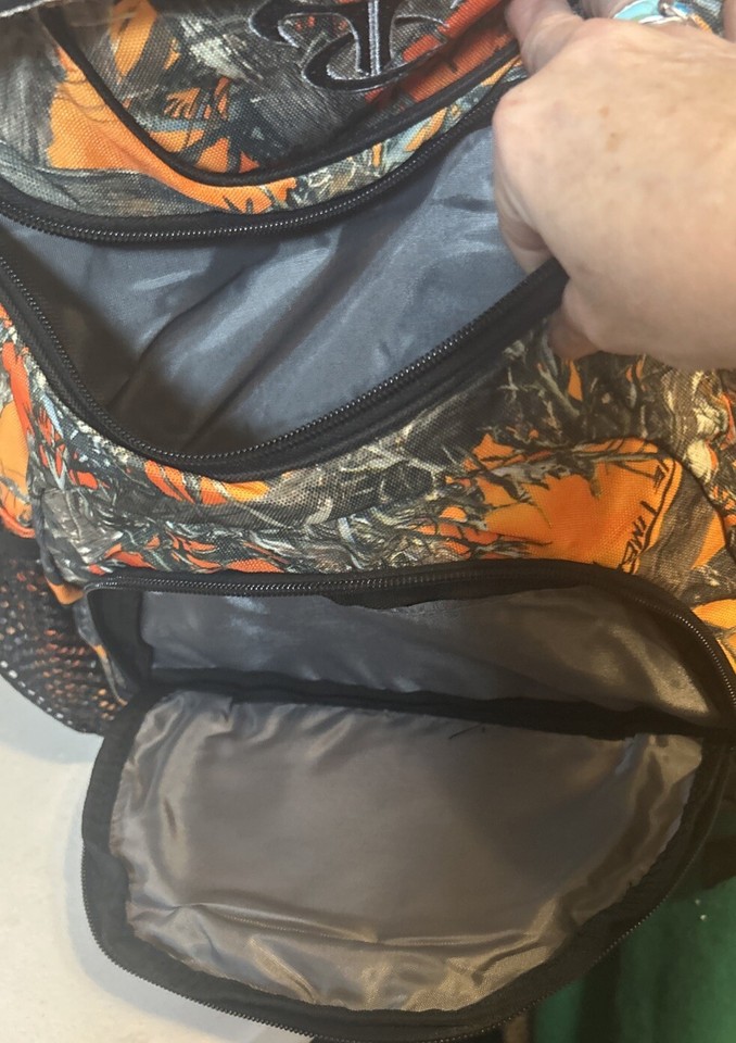 RealTree Backpack Orange Camo Comfortable Hunting Outdoors 18” Tall 14 ...